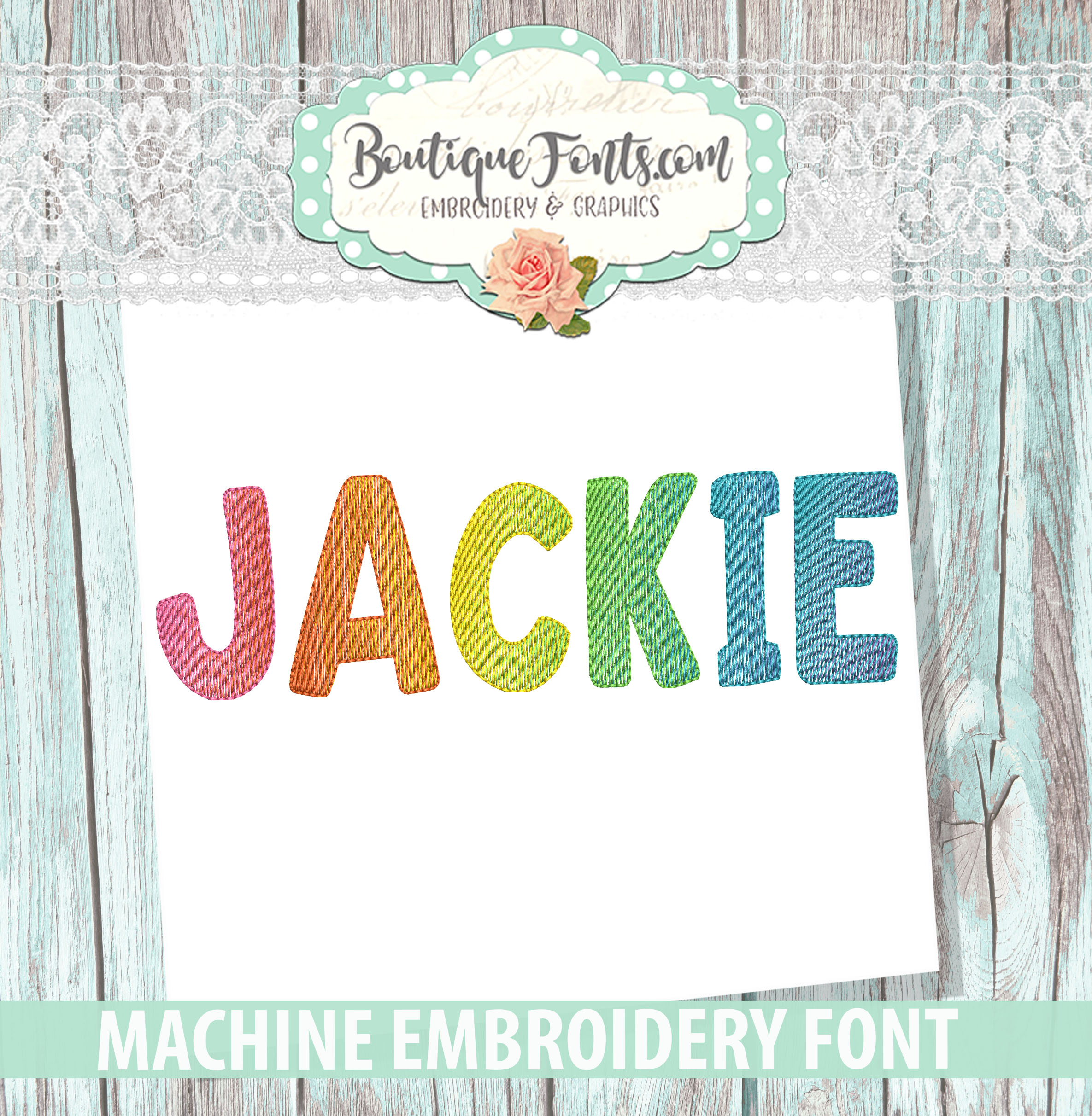 Fonts :: Embroidery Fonts :: Jackie Gradient Font