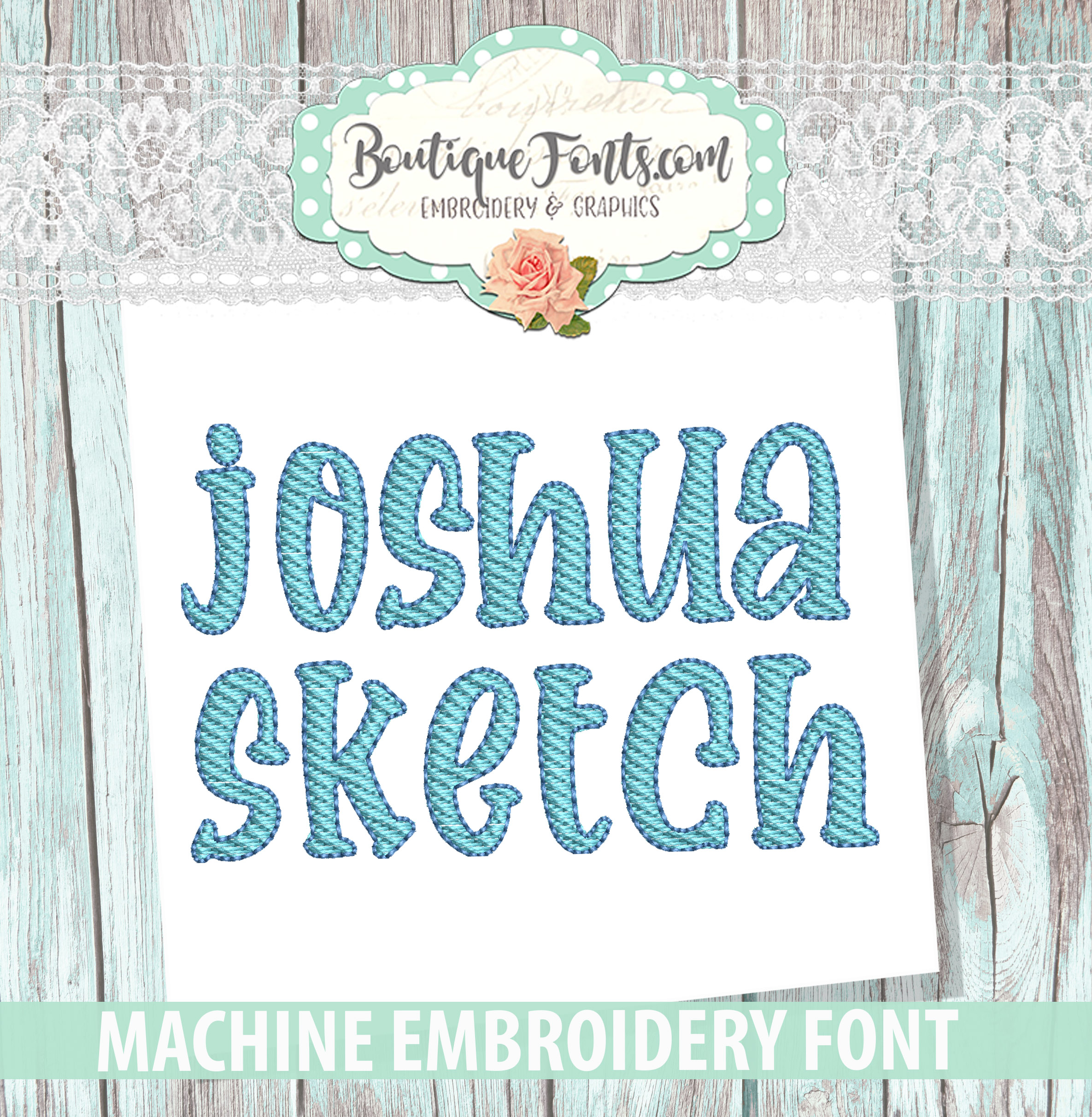 Fonts :: Embroidery Fonts :: Joshua Sketch Font