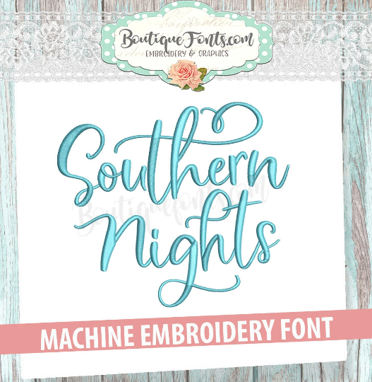 Fonts :: Embroidery Fonts :: Southern Nights Font