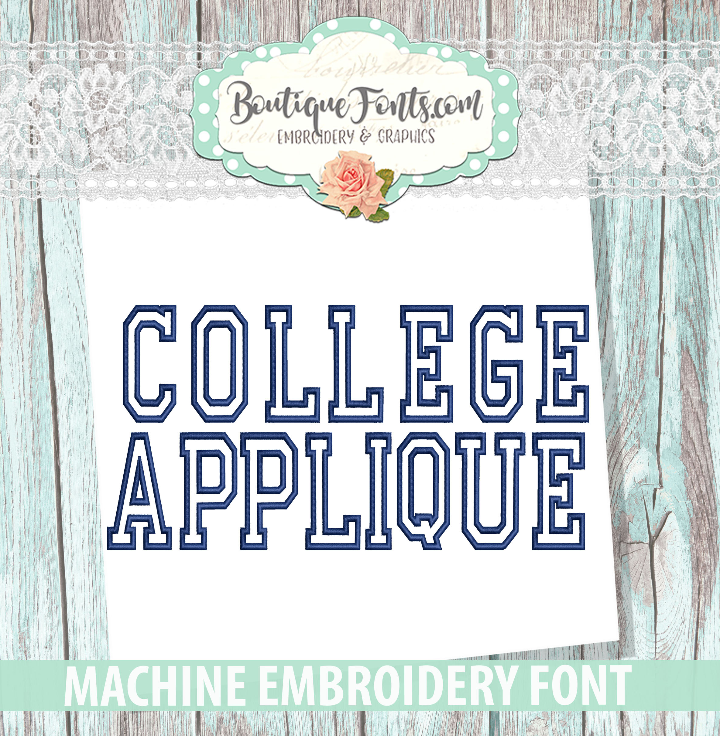 Fonts :: Embroidery Fonts :: College Applique Font