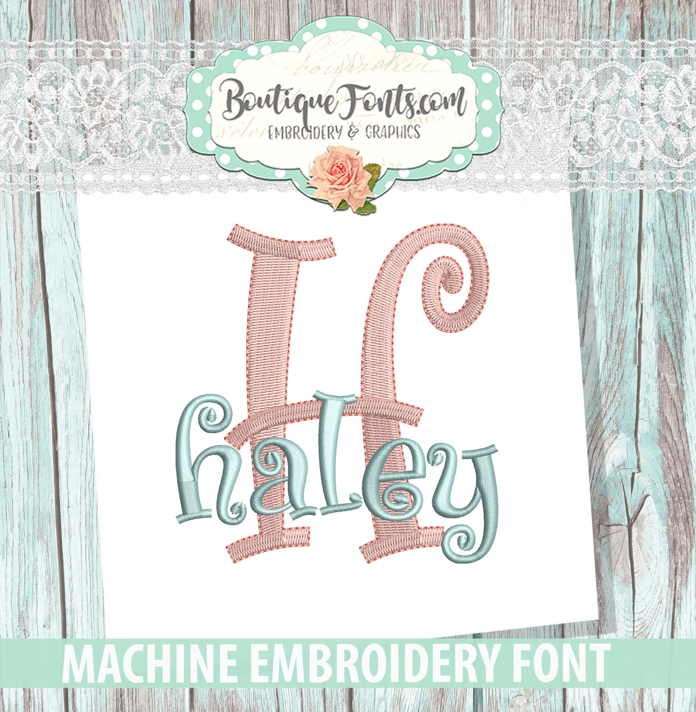 Fonts :: Embroidery Fonts :: Haley Stacked Font