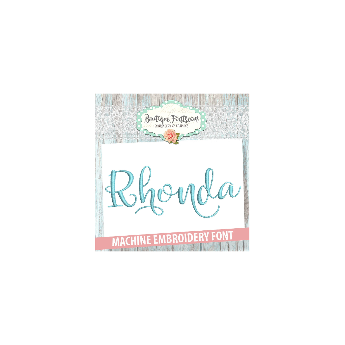 Fonts :: Embroidery Fonts :: Rhonda Font