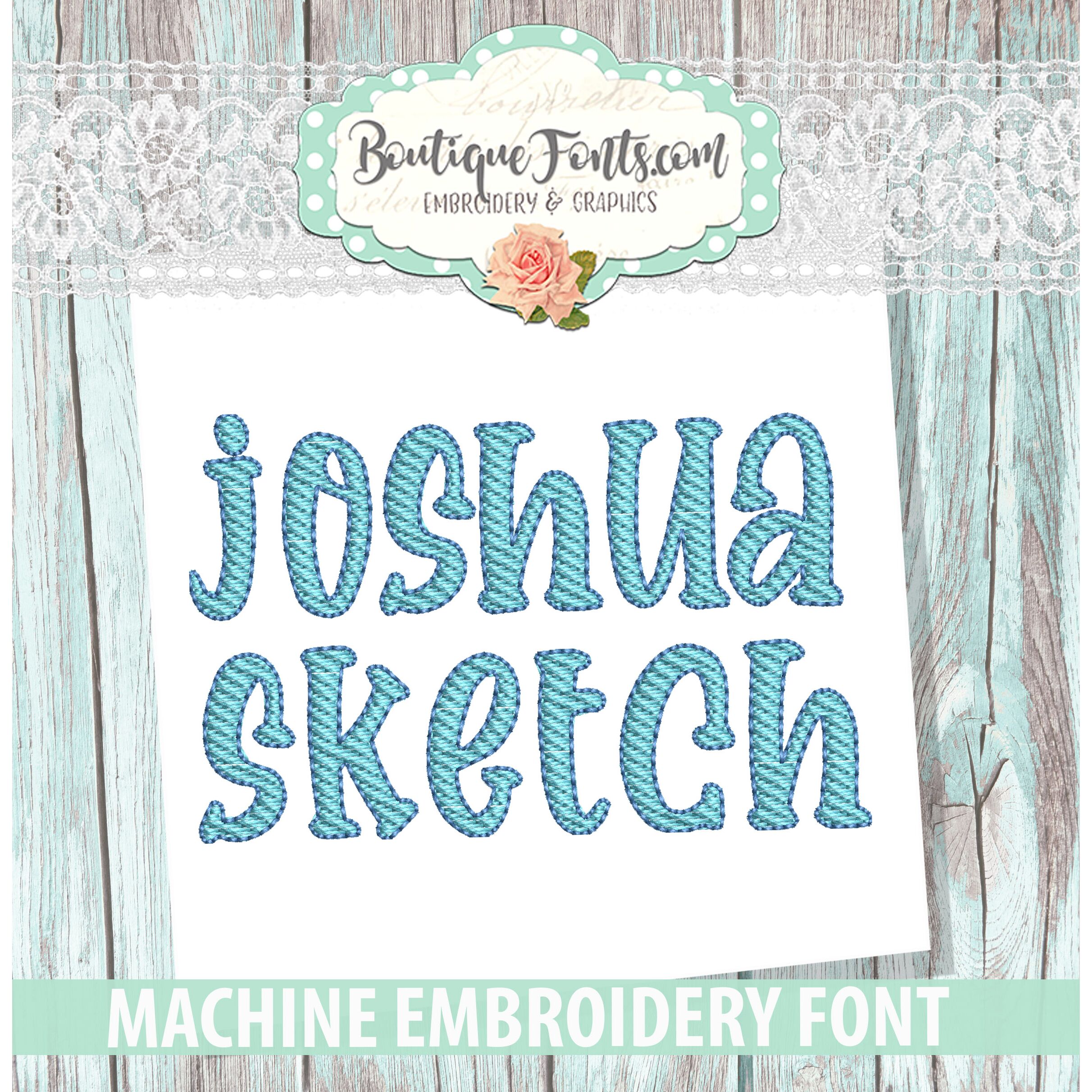 Fonts :: Embroidery Fonts :: Joshua Sketch Font
