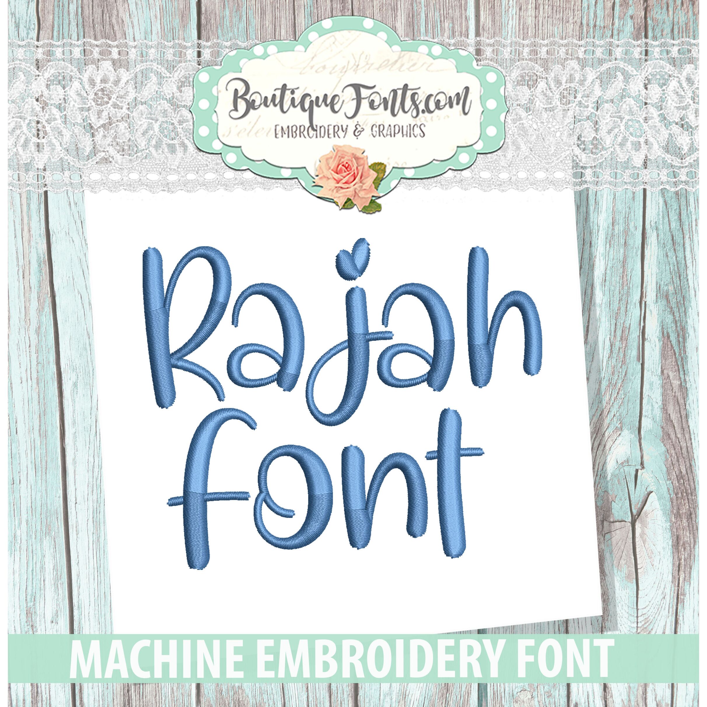 Fonts :: Embroidery Fonts :: Rajah Font