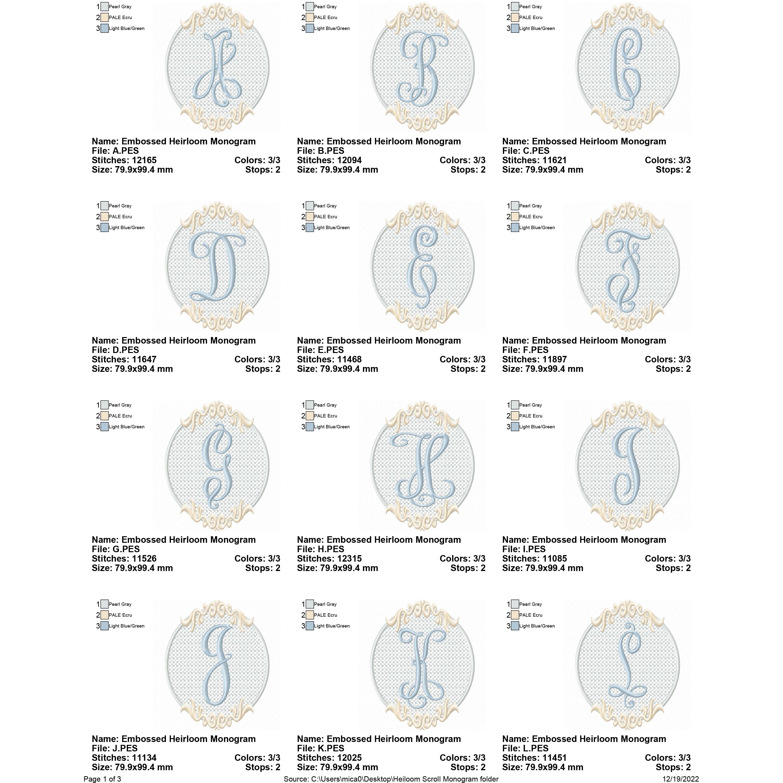 Fonts :: Monogram Fonts :: Heirloom Monogram Scroll Frame