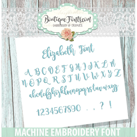 Fonts :: Embroidery Fonts :: Elizabeth Font